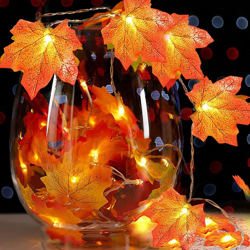 Battery Operated Fall Garland with Lights, 20 Ft Maple Leaves String ...