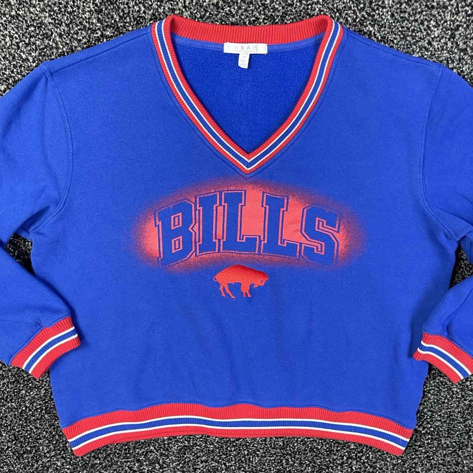 Buffalo Bills Sweatshirt Women’s Large Long Sleeve V-Neck Pullover Top ...