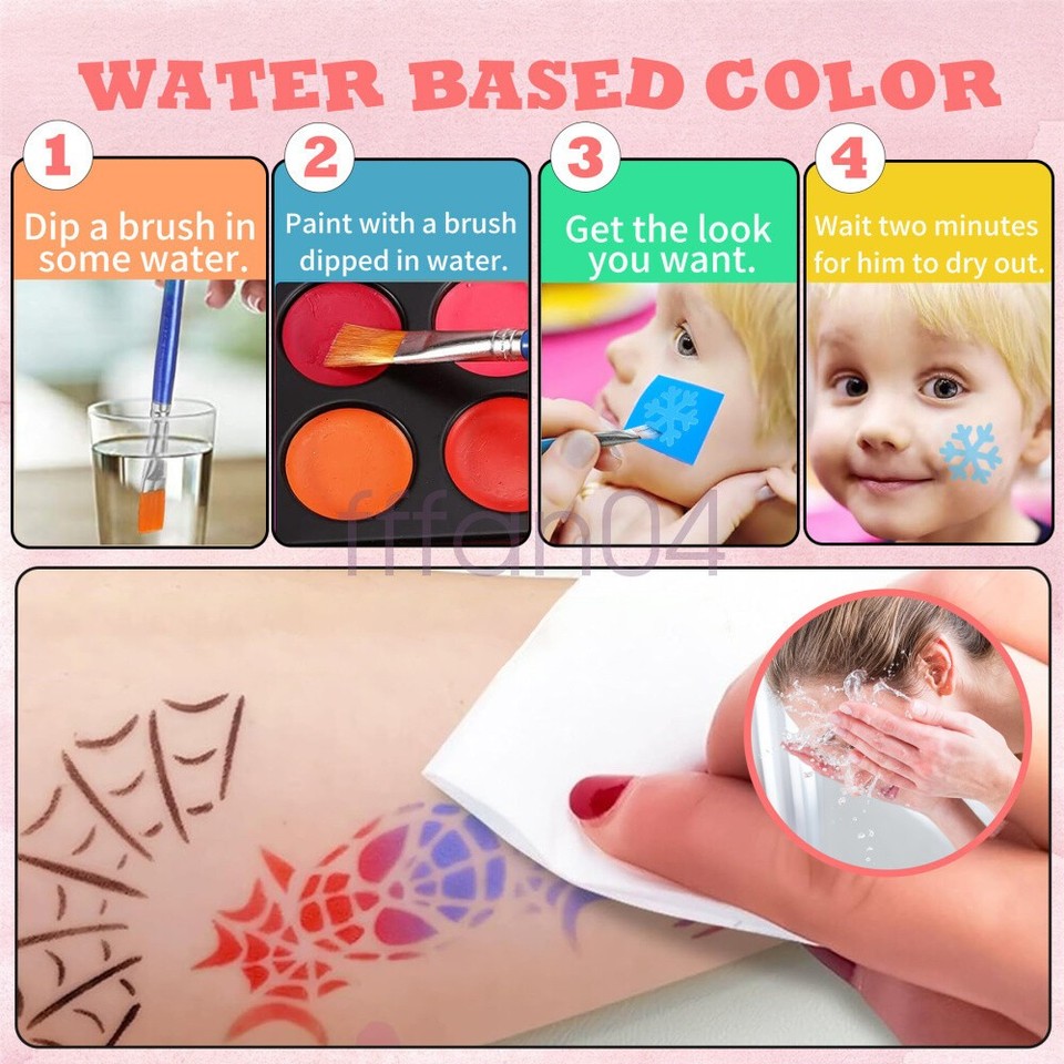 Professional Face Paint Kit Face Painting Kit for kids Party Xmas Gift ...