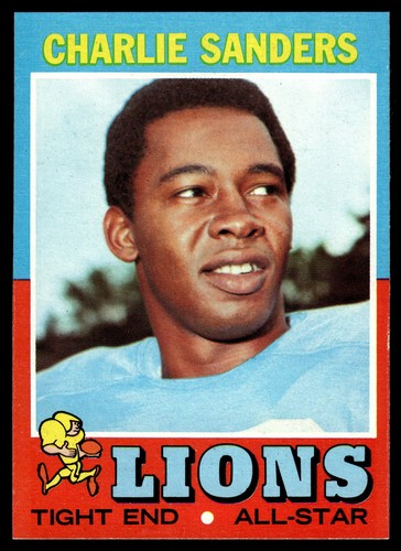 1971 Topps FOOTBALL Charlie Sanders #210 Lions ROOKIE HOF HIGH GRADE ...
