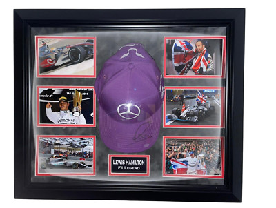 Framed LEWIS HAMILTON Signed CAP Autographed Hat Display ** AFTAL ...