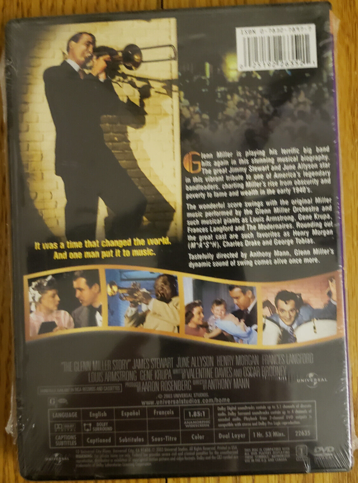 The Glenn Miller Story (DVD, 1954) James Stewart, June Allyson New ...