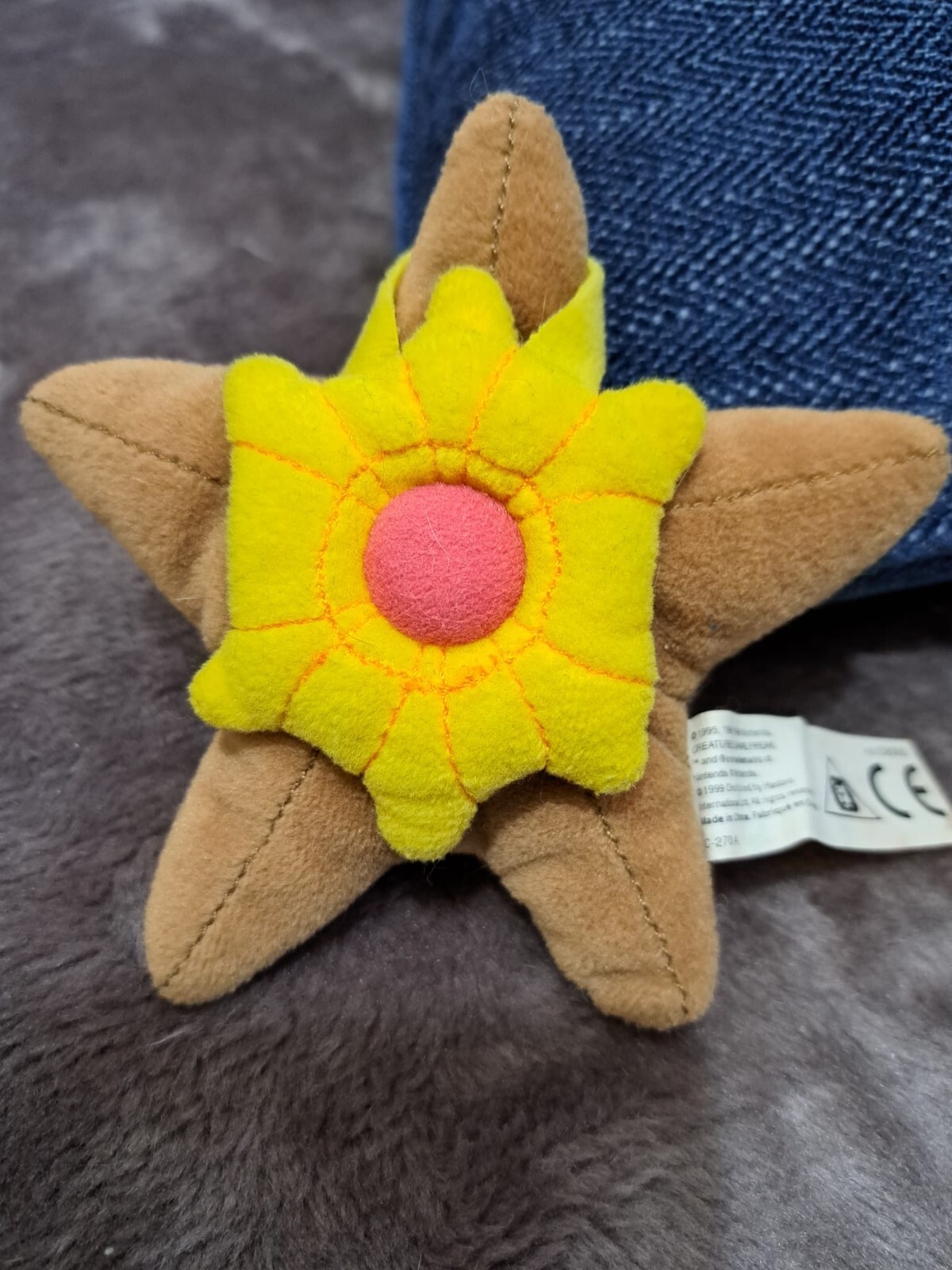 NINTENDO ORIGINAL POKEMON SMALL 5" STARYU BEANIE PLUSH SOFT TOY HASBRO ...