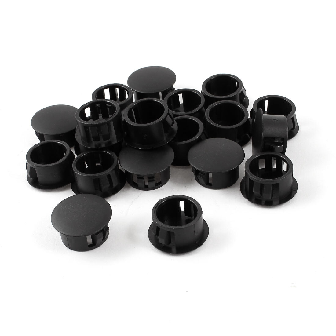20pcs Black Plastic 16mm Diameter Locking Hole Covers Button Covers ...