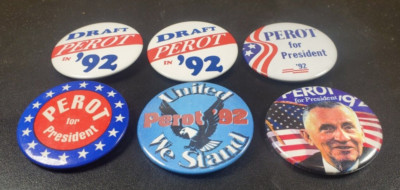 Lot Six Ross Perot 1992 Presidential Political Campaign Pins Buttons | eBay