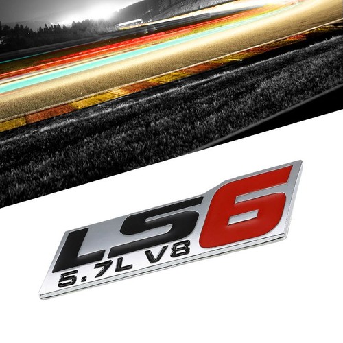 Black/Red 5.7 / LS6 Plate Engine Car Trunk Badge Emblem Metal Decal 3M ...