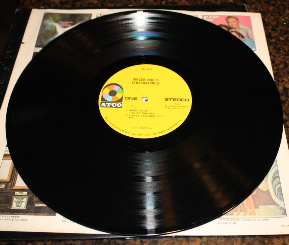GINGER BAKER STRATAVARIOUS LP 1972 ATCO Presswell Pressing SD 7013 EX ...