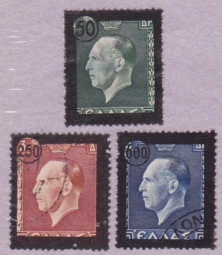 GREECE #498-500 USED KING GEORGE II MEMORIAL ISSUE | eBay