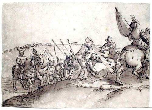 7TH SPRING SALE Old Master Pen & Ink LUCA CAMBIASO Christ Led Up a Hill ...