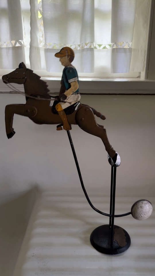 Vintage Balance Pendulum Teeter Totter Skyhook Metal Polo Player on ...