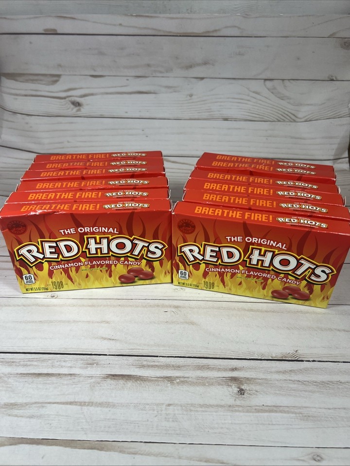 Red Hots The Original Cinnamon Flavored Candy Boxes 5.5oz (12Pack) 1/27 ...