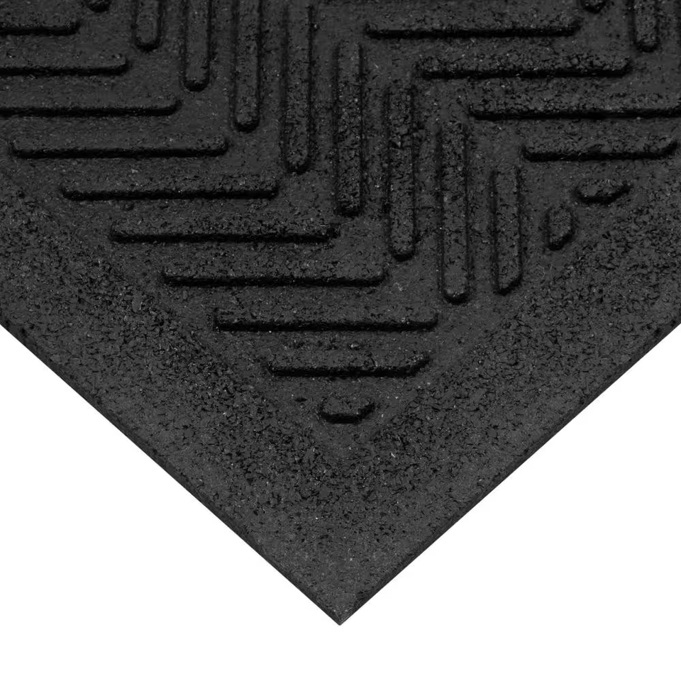 Shield Black 36 In. X 60 In. Rubber Non-Slip Indoor Commercial Floor ...