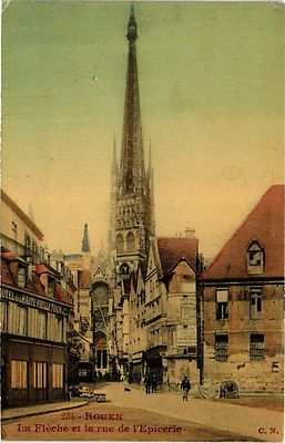 CPA ROUEN-La Fleche et la rue de l'Epicerie (349073) | eBay