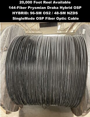 144-Fiber Prysmian SingleMode OSP HYBRID OS2/NZDS Fiber Optic Cable ...