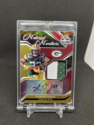 Aaron Jones Auto 4/5 Material Moniker Auto Patch Packers SSP SP 🔥💎 | eBay