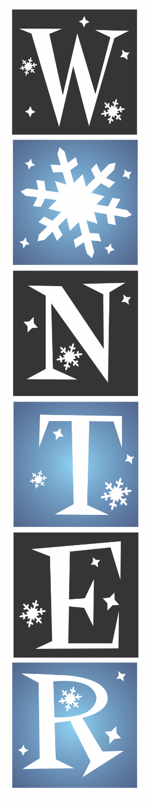 Joanie 7 pc Stencil Winter Snowflake Stars Holiday Christmas Porch Sign ...