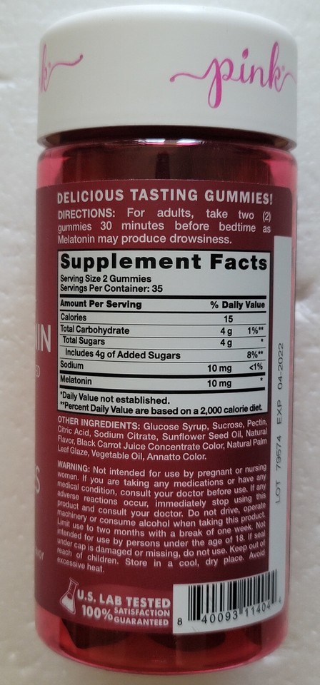 3x Nature’s Truth Pink Beauty Rest 10mg Melatonin Gummies Mixed Berry ...