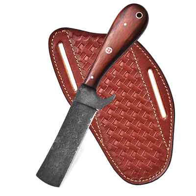 Cowboy Bull Cutter 1095 Steel Knife With Cross Draw Leather sheath | eBay