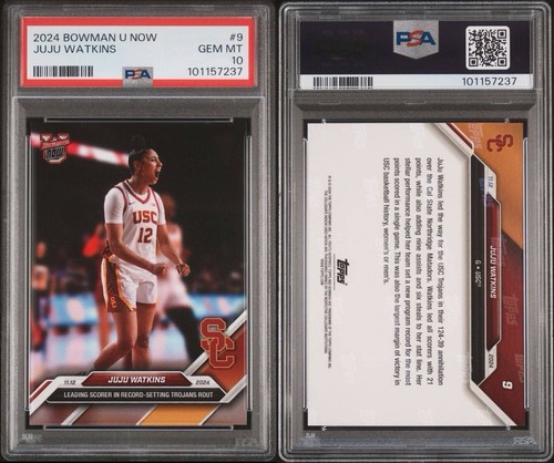 JUJU WATKINS USC RC 2024 BOWMAN U TOPPS NOW #9 ROOKIE PSA 10 GEM MINT ...