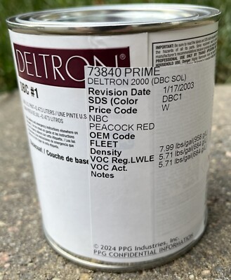 PPG Paint 73840 PEACOCK RED DBC DELTRON 2000. 1 PINT | eBay