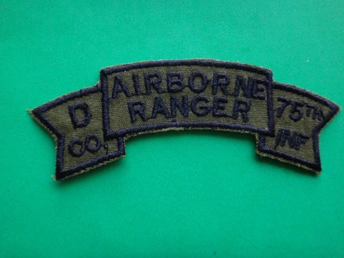 Vietnam War D Co. 75th Infantry Rgt AIRBORNE RANGER Subdued Scroll ...