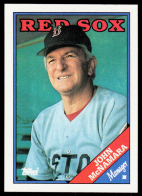 1988 #414 John McNamara Boston Red Sox Manager & UNMARKED Team chklst ...