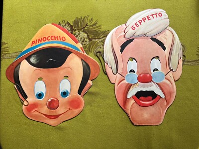 WALT DISNEY PINOCCHIO GEPPETTO MASKS GILLETTE 1939 | eBay