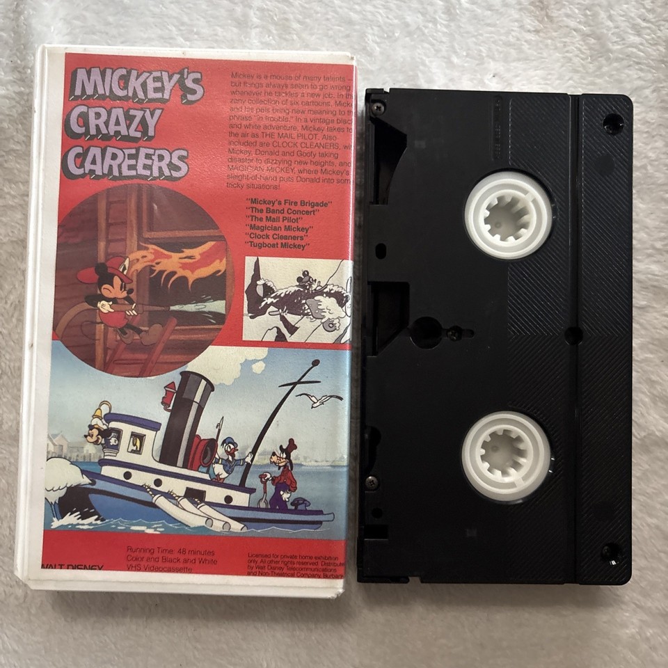 1984 DISNEY HOME VIDEO Cartoon Classics Mickey's Crazy Careers Orig ...