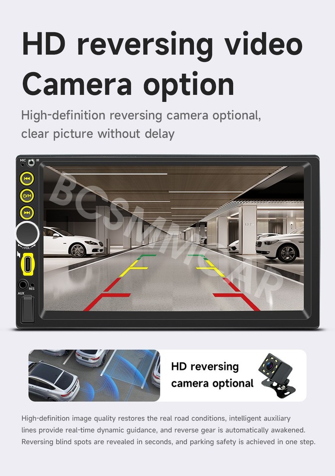 7in Car Radio Multimedia Player Bluetooth FM USB For Apple Carplay ...