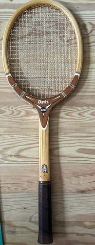 TAD Davis Hi-Point Wood Tennis Racquet Custom Made USA 4 5/8" Grip 27 ...