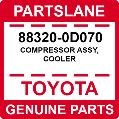 Toyota 88320-0D070 OEM Genuine Compressor Assy, Cooler | Japan | 883200D070