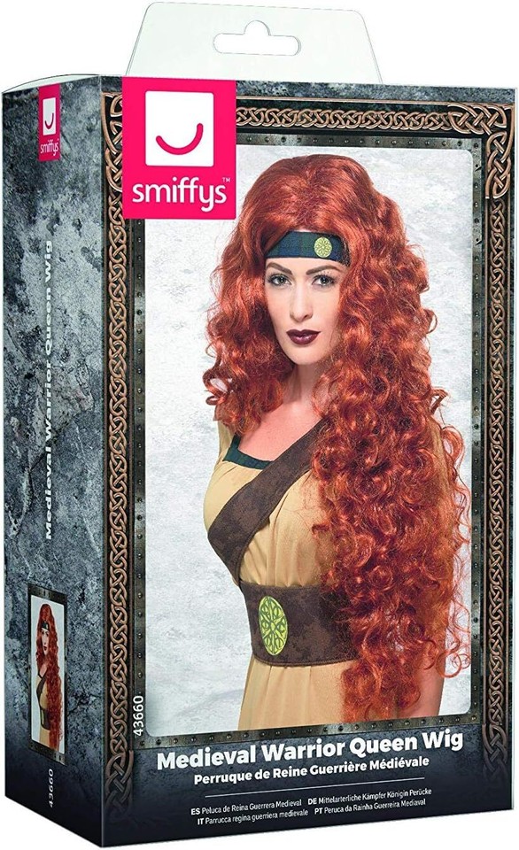 Smiffys 43660 Medieval Warrior Queen Wig One Size, Auburn | eBay