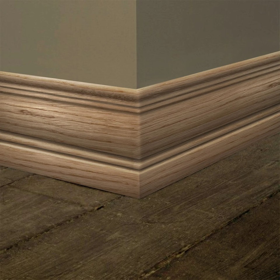 Unfinished Red Oak Baseboard Moulding 3/4 in x 5 in x 7ft | Solid ...