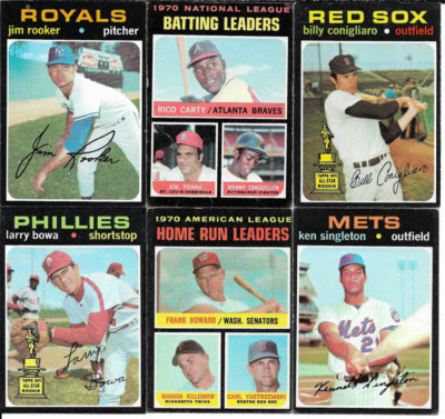 1971 Topps Baseball Stars 6 Card Lot with Jim Rooker Hi Number #730 VG ...