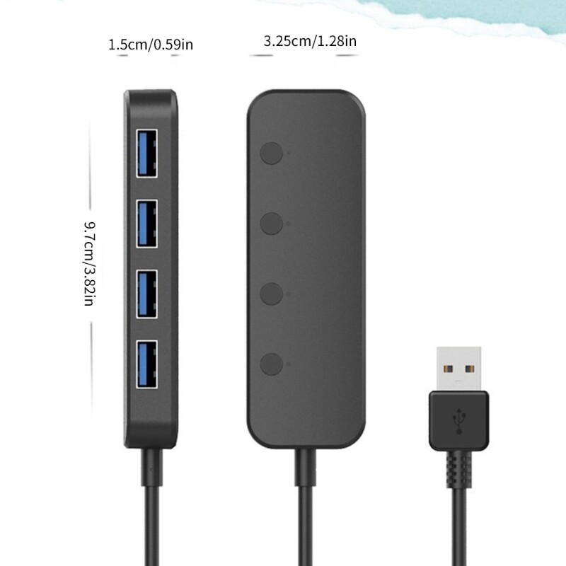 4Port USB3.0 Hub 5Gbps Data Transmission USB HUB Long Cable, USB ...