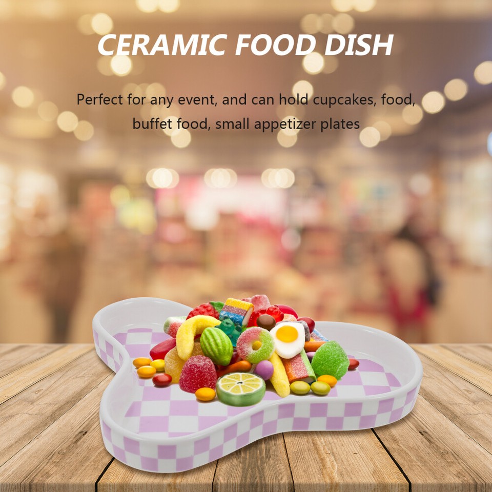 Ceramic Plate Party Food Plates Breakfast Tray Lunch Ceramics Snack | eBay