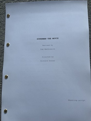 Superman The Movie Script. Christopher Reeve, Margot Kidder, Gene ...