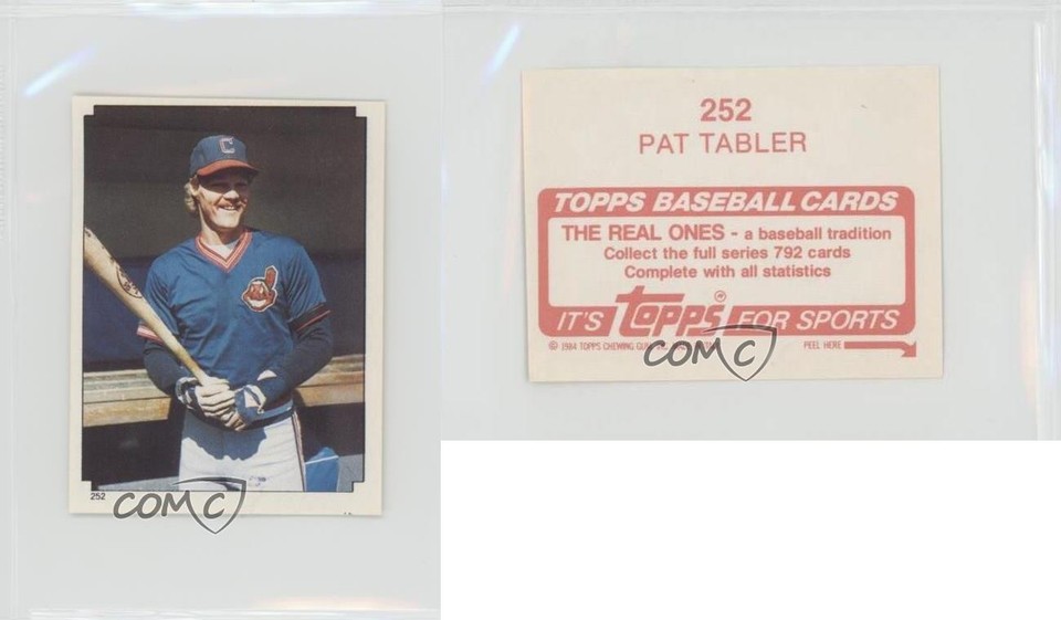 1984 Topps Album Stickers Pat Tabler #252 fm0 | eBay