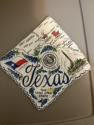 Vintage Texas Cartoon Map Hankie Handkerchief Souvenir | eBay