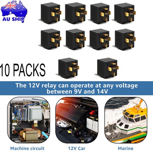 10 Pack Relay 12V 5 Pin Relay 40/30 AMP Automotive Relay Kit 12-Volt ...