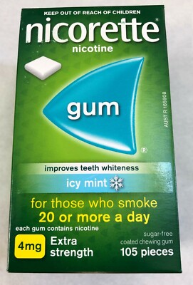 Nicorette Nicotine Gum 4 mg Icy Mint Flavor (315 Pieces, 3 Boxes) FRESH ...