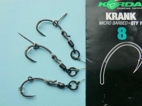 3 X RONNIE RIGS KORDA KRANK HOOKS CARP HAIR RIGS CHOICE HOOKS & BAIT ...