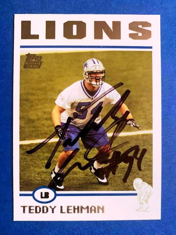 TEDDY LEHMAN Detroit Lions, Oklahoma 2004 Topps SIGNED / AUTOGRAPH ...