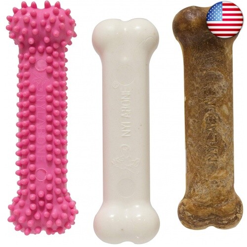 Puppy Triple Pack - Pink Puppy Teething Toy, Nylon Dog Toy, & Chew ...