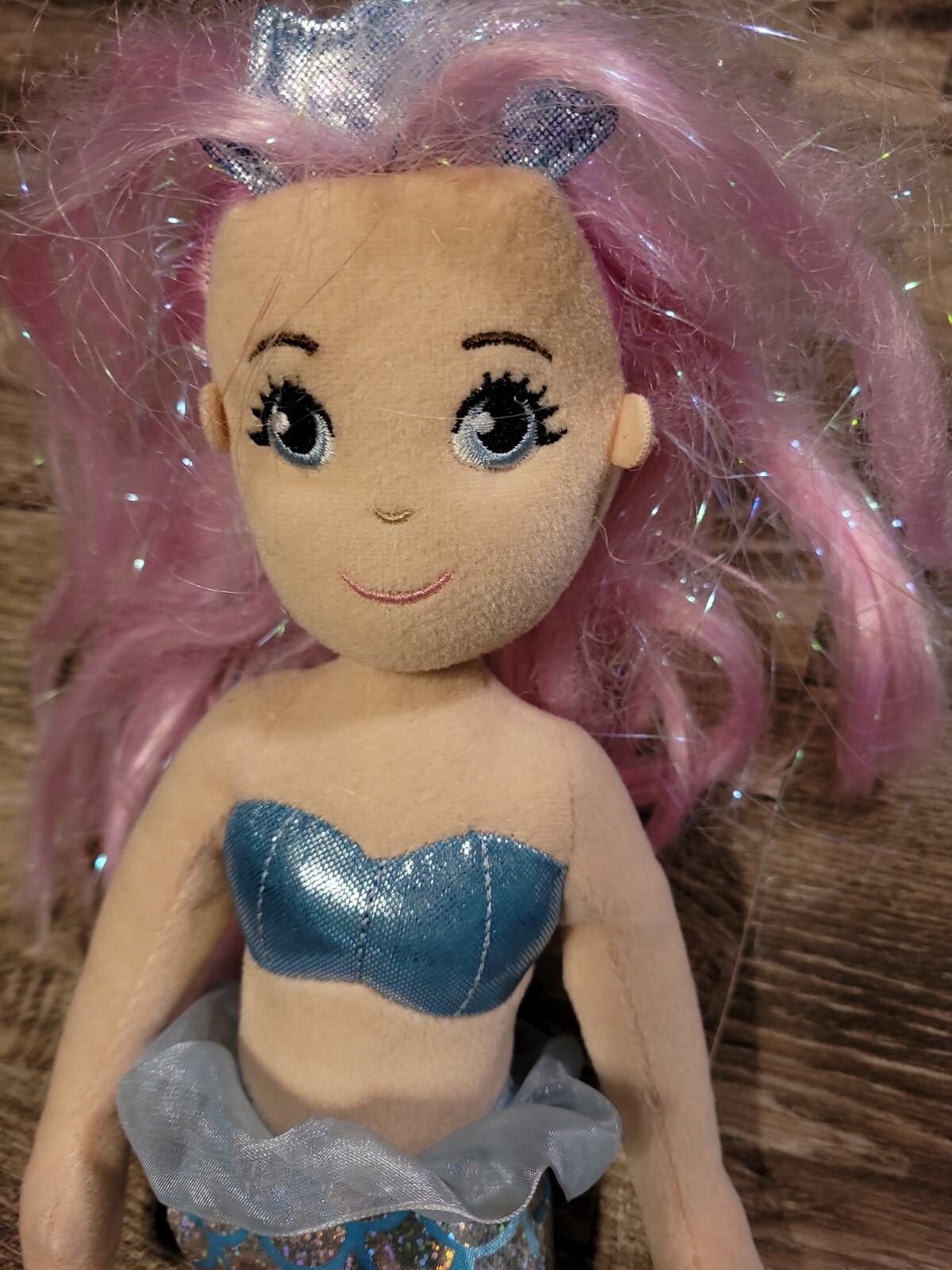 Aurora World Sea Sparkles Mermaid Crystal Plush Doll Pink Hair Glitter ...