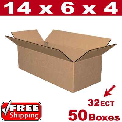 50 - 14x6x4 Cardboard Boxes Mailing Packing Shipping Box 32ECT ...