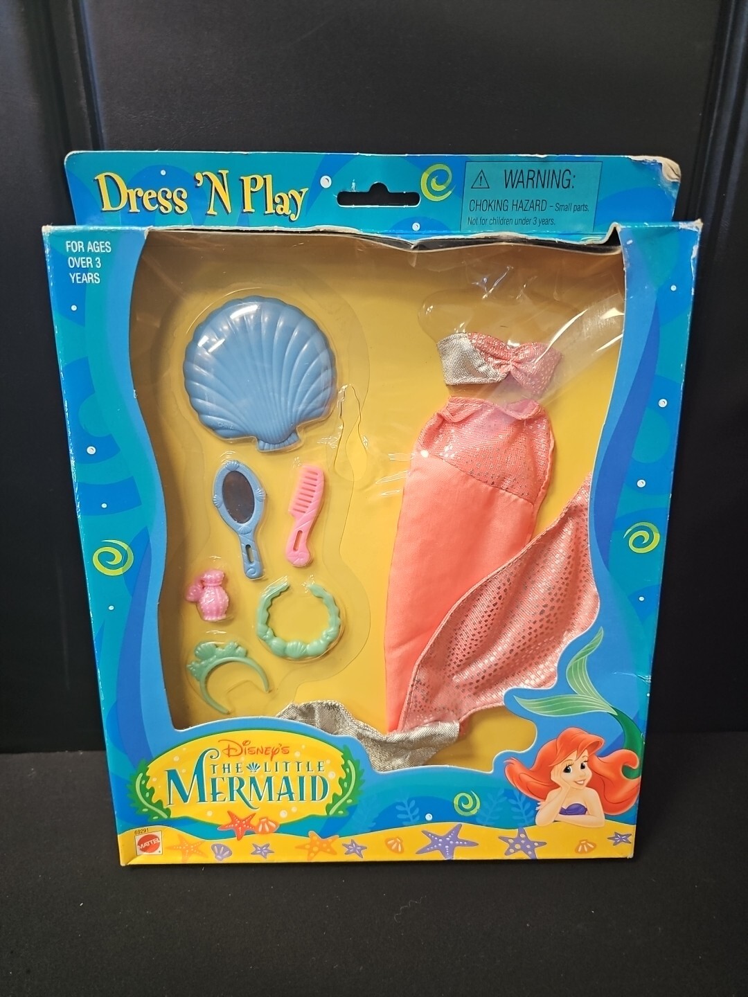 Mattel Disney Little Mermaid Ariel Dress 'n Play Doll Outfit Pink Fins ...