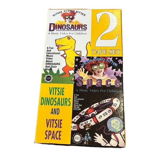 Vitsie Video Sitter Dinosaurs & Space VHS Video Tapes Box Set RARE ...