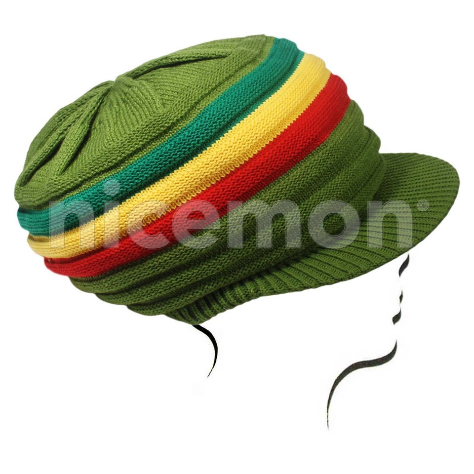 Jamaica Rasta Roots Africa Rastafari Marley Short Crown Hat Cap 100% ...