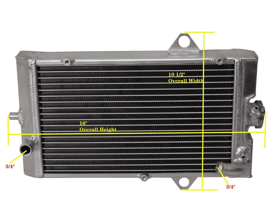 2ROW All Aluminum High Performance Radiator For 2006-2012 Yamaha Raptor ...